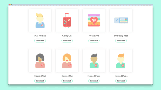 Digital Nomad and Travel Icon Pack - Prototypr | Prototyping | Prototypr Toolbox