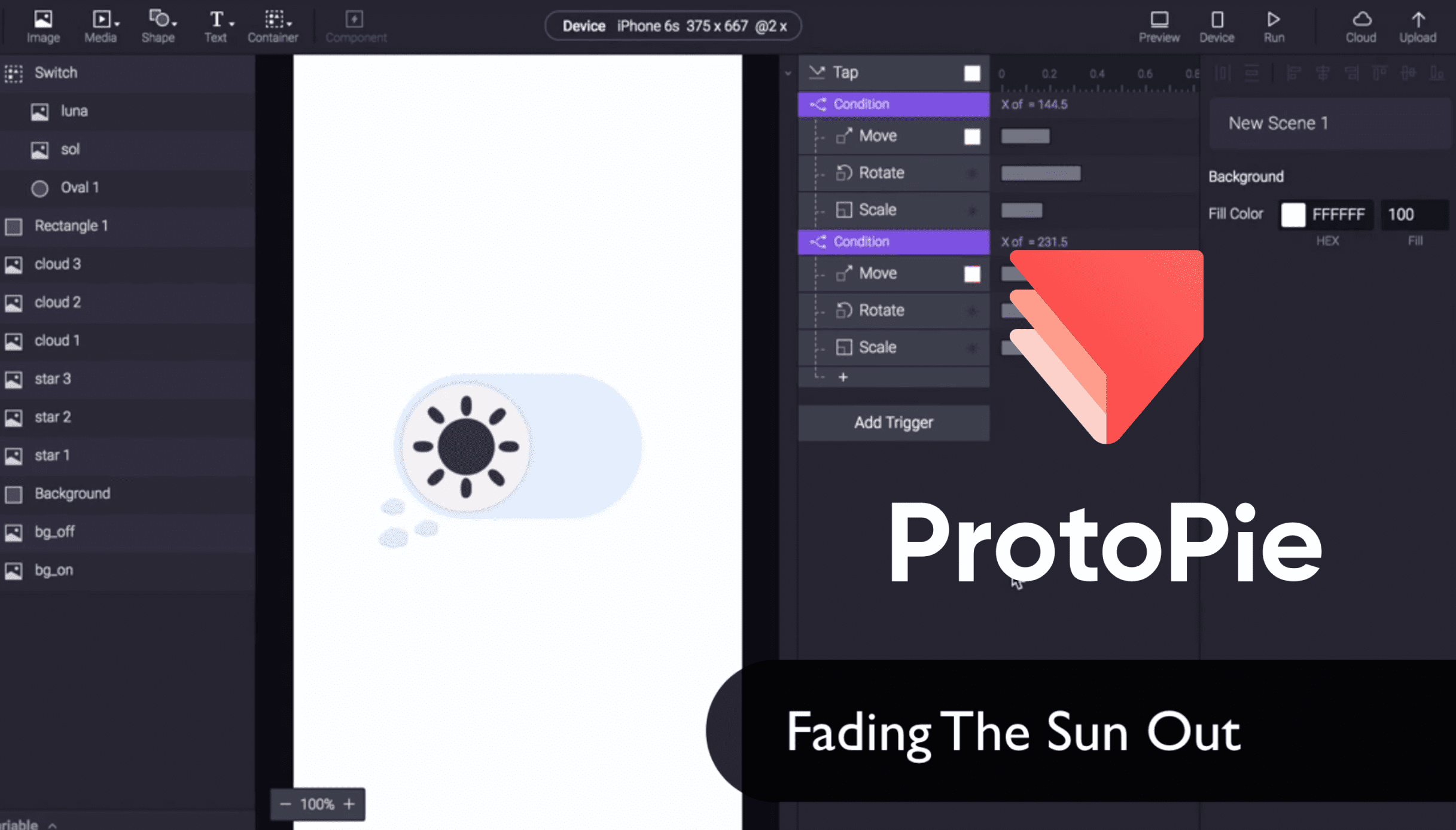 Scaling and Opacity Transitions in ProtoPie