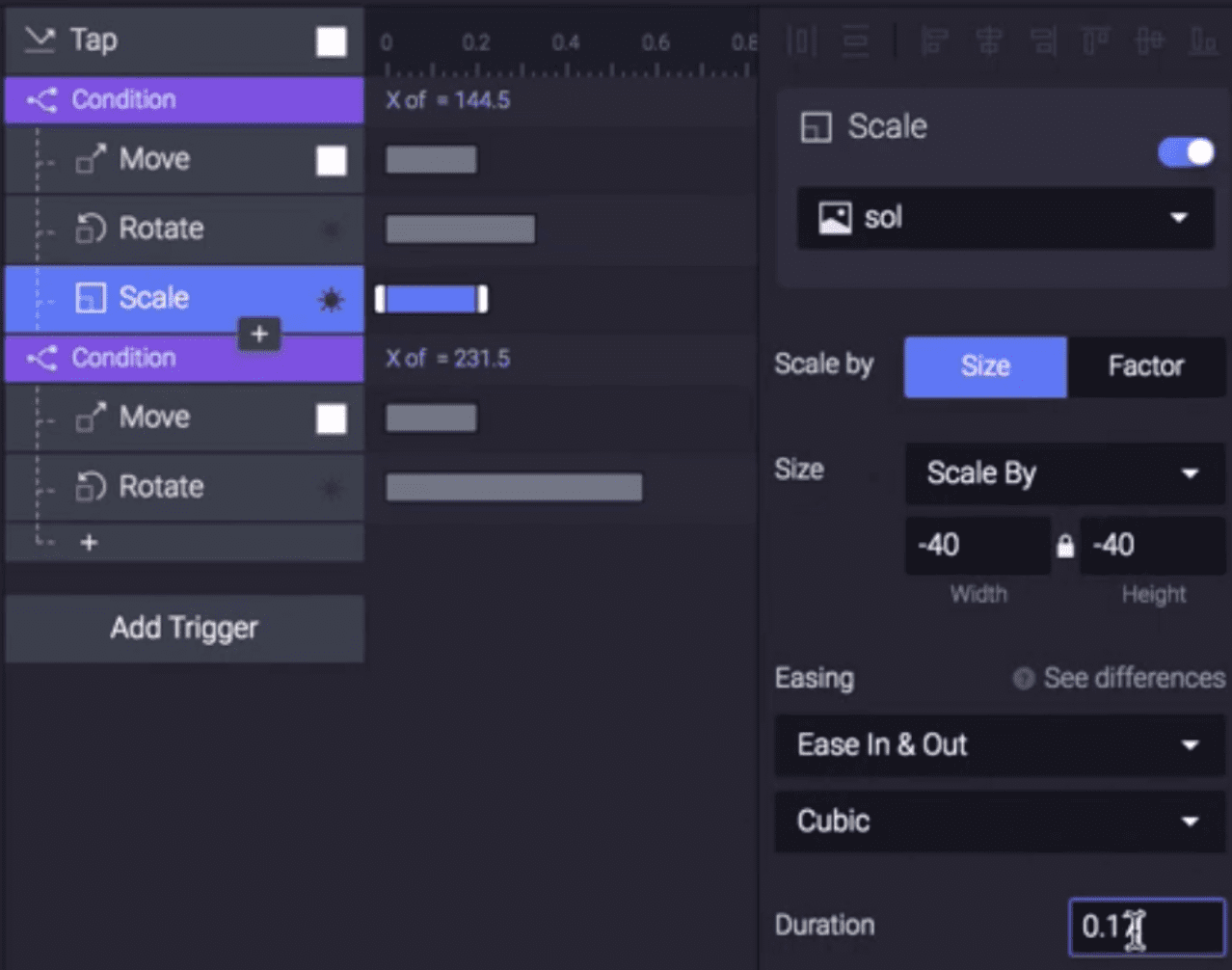 Scaling and Opacity Transitions in ProtoPie