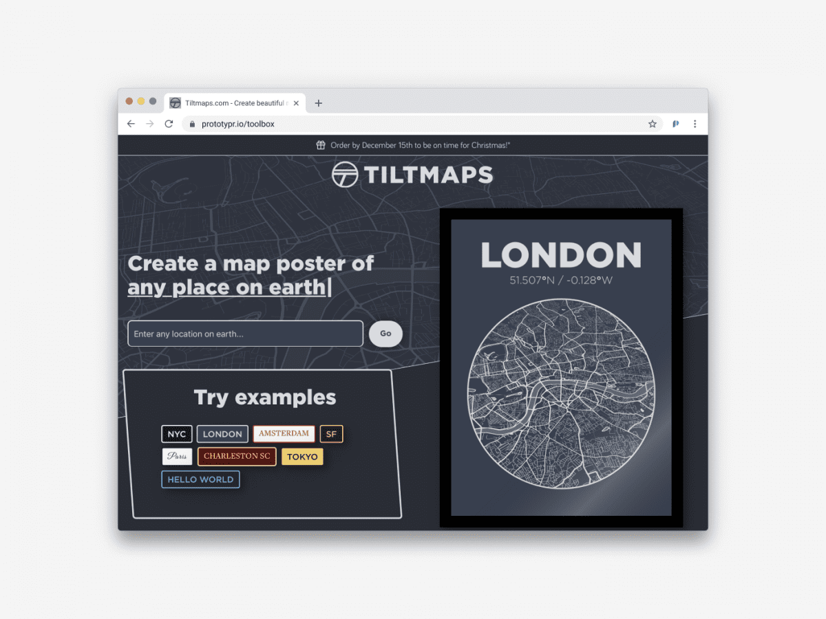 TiltMaps v2 - Map Poster Generator - Toolbox | Prototypr.io | Prototypr ...