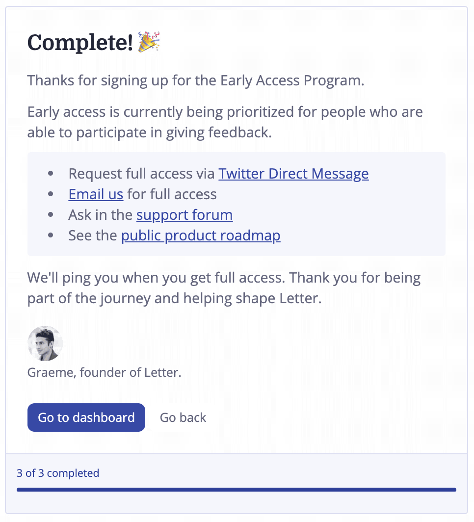 Building Letter: The Product as the Prototype