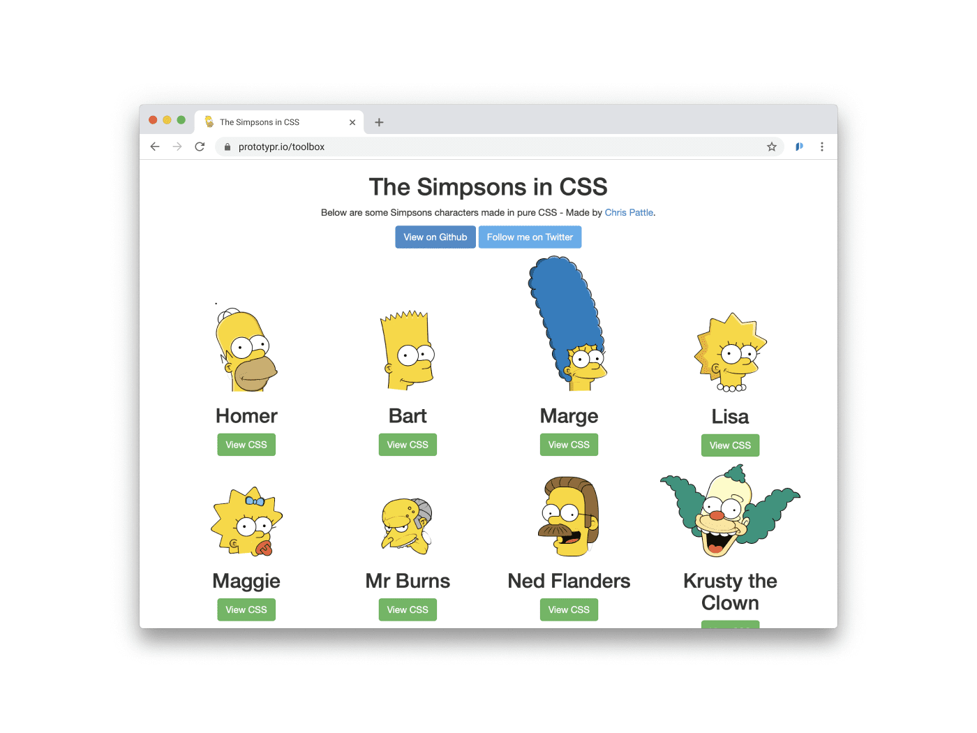 The Simpsons in CSS - Simpsons CSS Library - Prototypr.io | Prototypr Toolbox