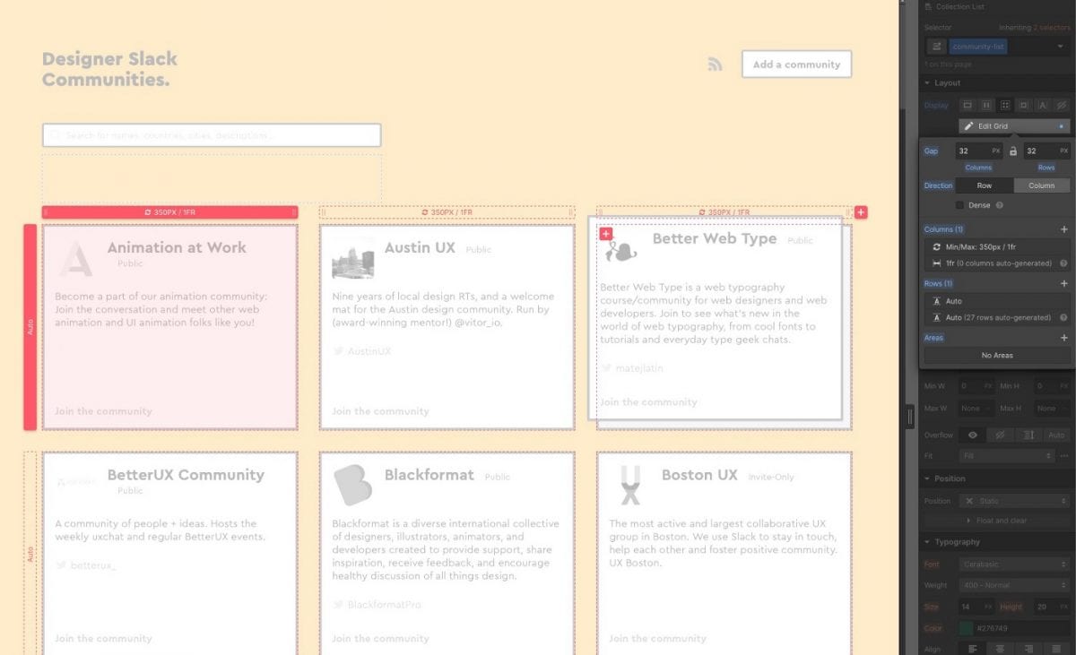 How I use Webflow to build a side project to help designers connect